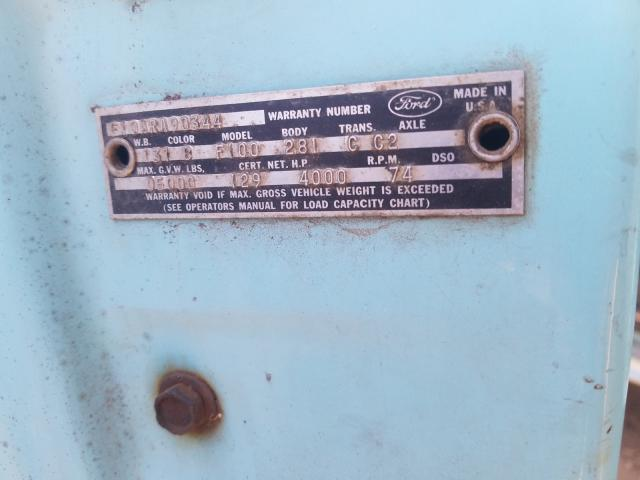 VIN: F10ARA90344 | FORD F100 1973 car history - Stat.vin